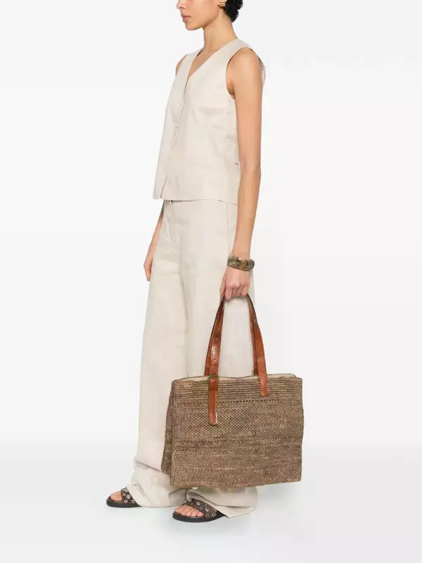 IBELIV Nomade Woven Raffia Tote Bag - Brown