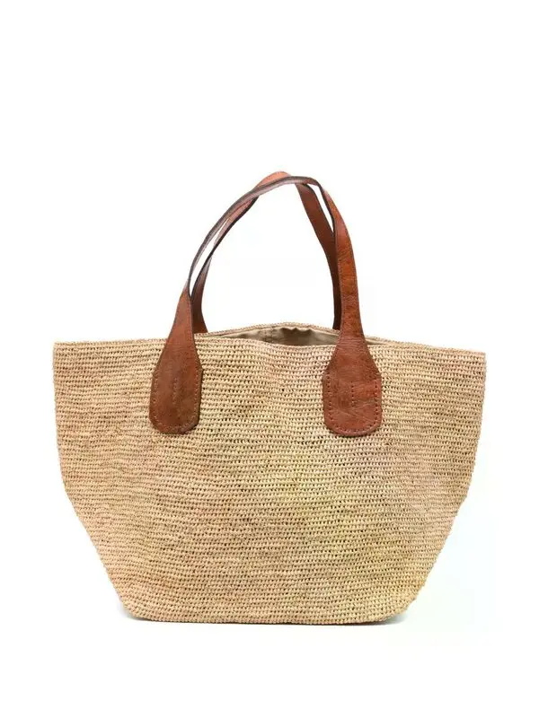 IBELIV Raffia Handle Tote Bag - Neutrals