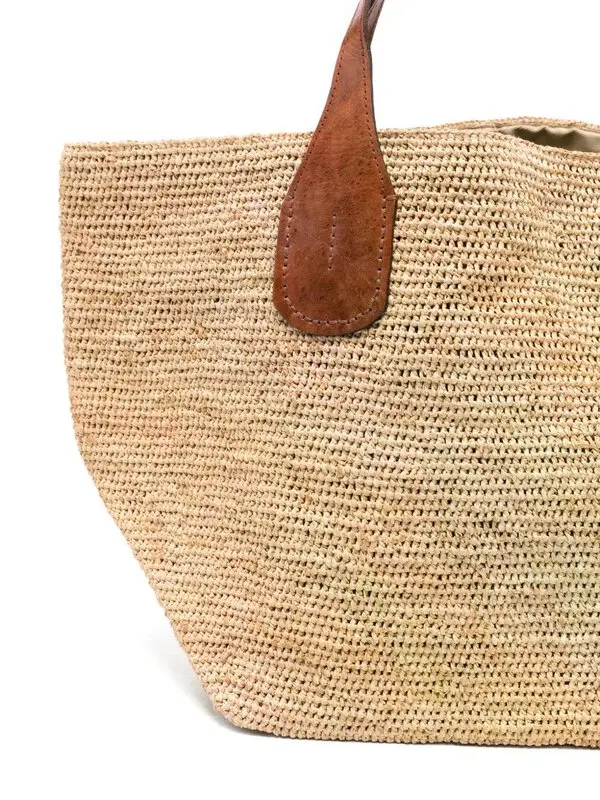 IBELIV Raffia Handle Tote Bag - Neutrals