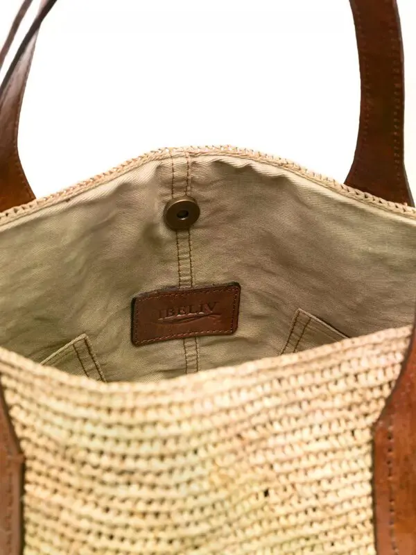 IBELIV Raffia Handle Tote Bag - Neutrals