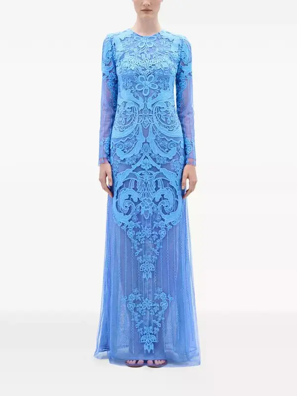 Silvia Tcherassi Lace Long-sleeve Maxi Dress