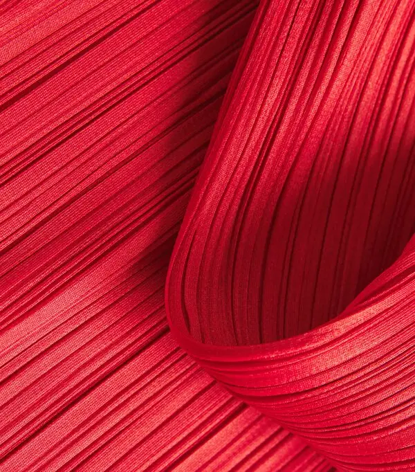 Issey Miyake Basics Pleated Midi Skirt - Red