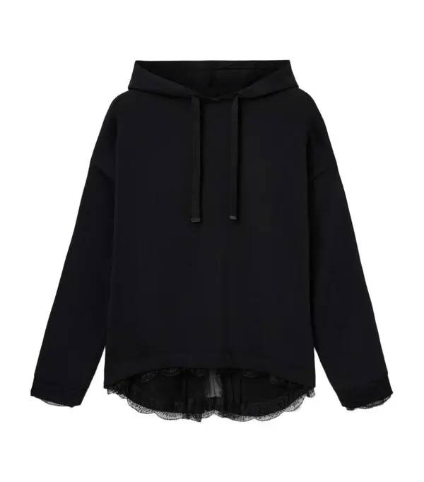 ALLSAINTS Lace-trim Hoodie - Black