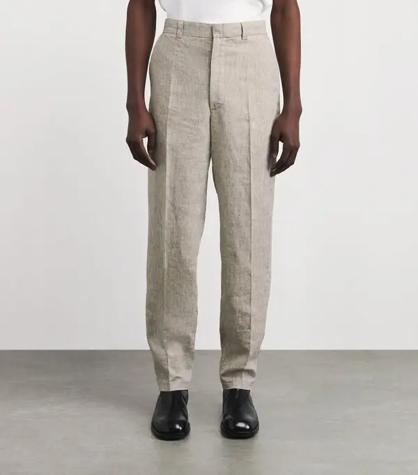 YVES SALOMON Linen Straight Trousers