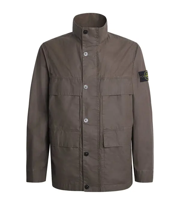 Stone Island Waxed Canvas Field Jacket - Brown