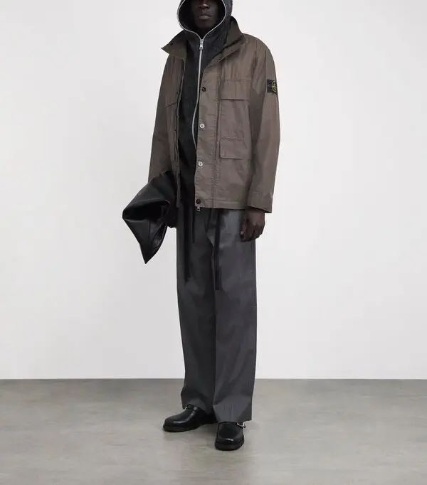 Stone Island Waxed Canvas Field Jacket - Brown