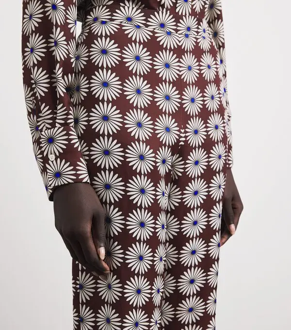 Sandro Floral Print Flared Trousers