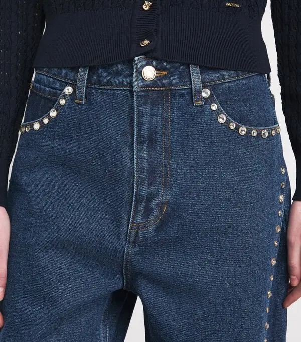 Sandro Embellished Barrel Jeans