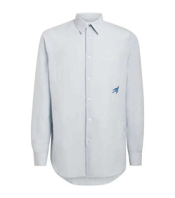 Paul Smith Cotton-linen Embroidered Oxford Shirt