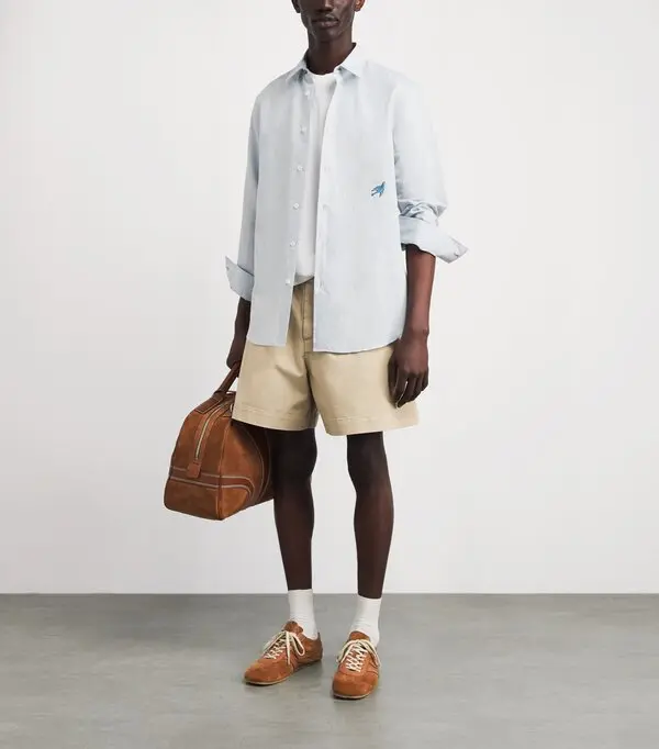 Paul Smith Cotton-linen Embroidered Oxford Shirt