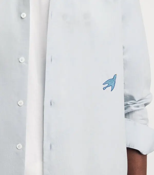 Paul Smith Cotton-linen Embroidered Oxford Shirt