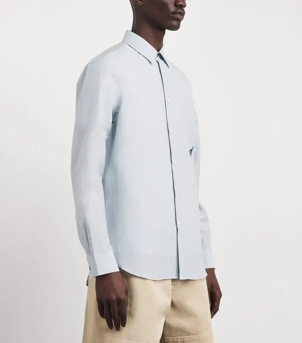 Paul Smith Cotton-linen Embroidered Oxford Shirt