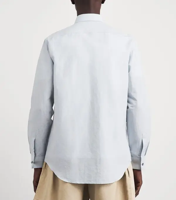 Paul Smith Cotton-linen Embroidered Oxford Shirt