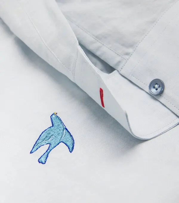 Paul Smith Cotton-linen Embroidered Oxford Shirt