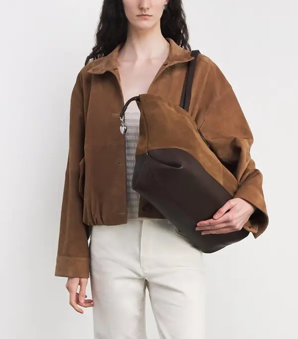 Maje Leather And Suede Milpi Tote - Brown