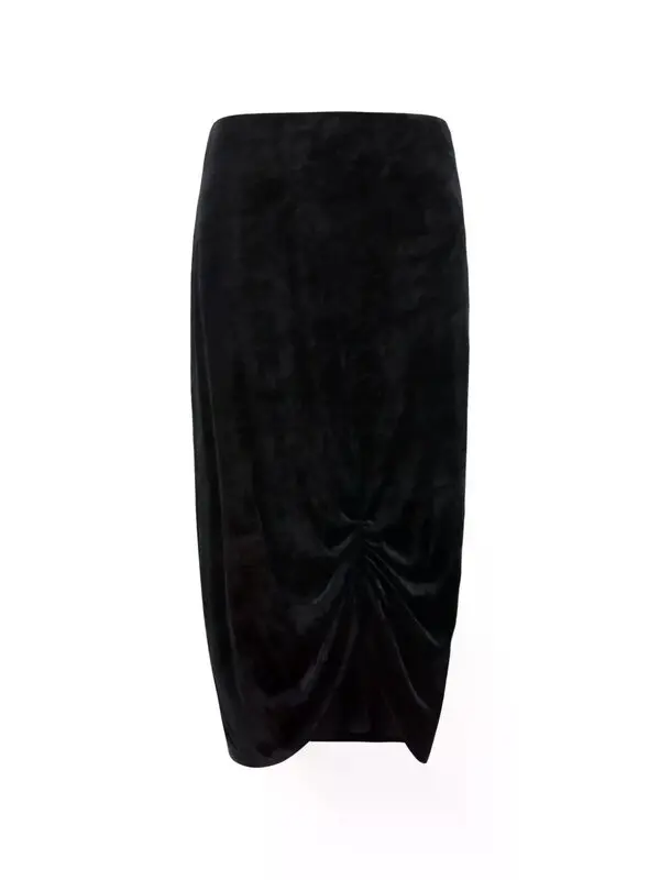 Valentino Garavani Velvet Draped Midi Skirt - Black