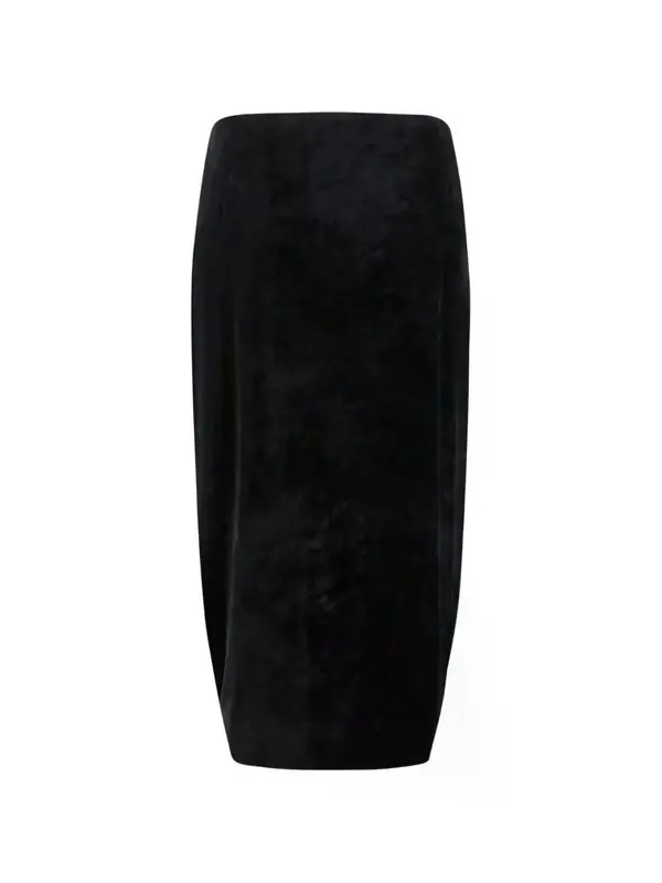 Valentino Garavani Velvet Draped Midi Skirt - Black