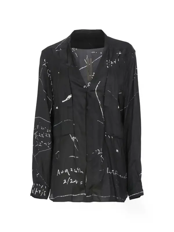 Rick Owens Printed V-neck Shirt