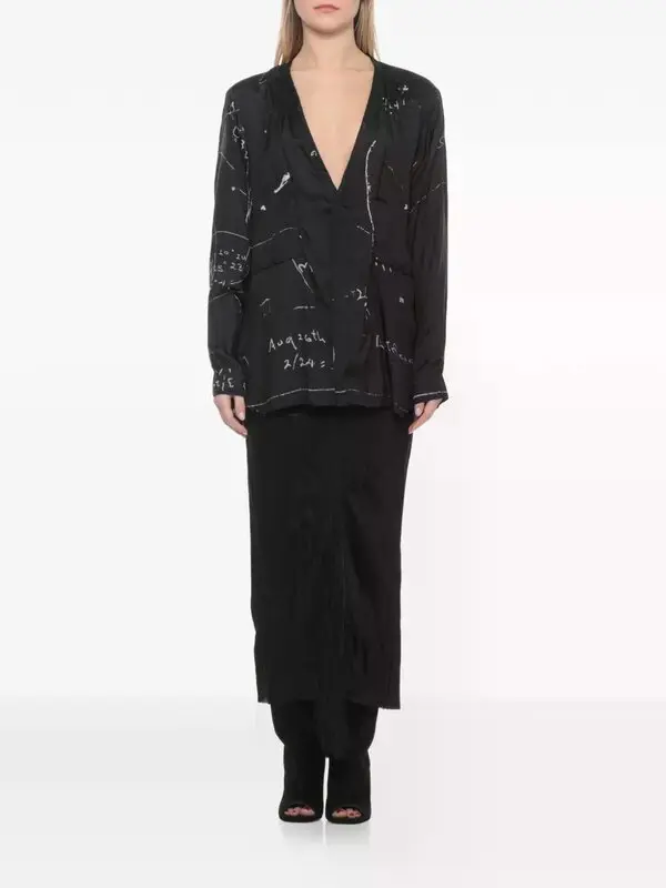 Rick Owens Printed V-neck Shirt