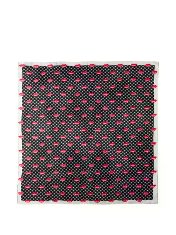Prada Printed Silk Twill Scarf - Black