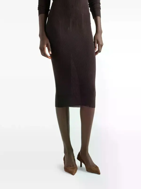 Prada Wool Ribbed Knit Crewneck Dress