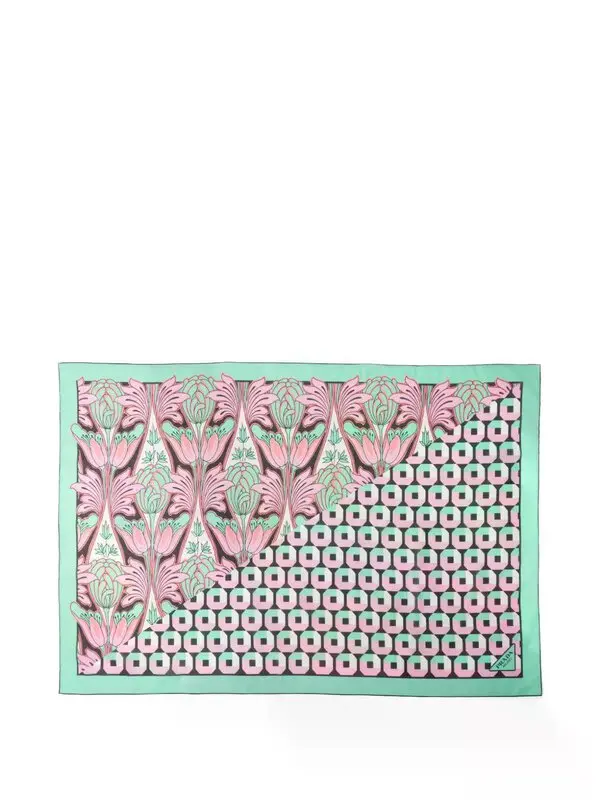 Prada Printed Cotton Beach Sarong - Green