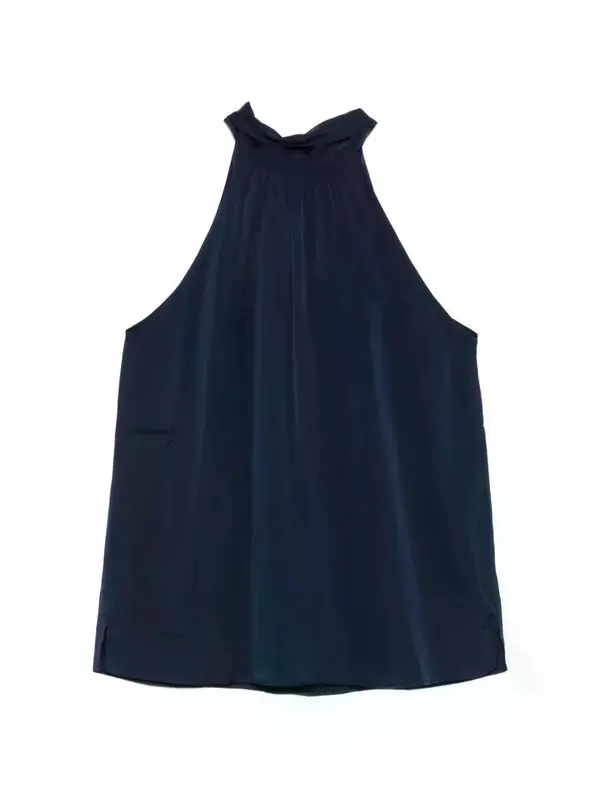 NOUVELLE SILK95FIVE Halterneck Blouse - Blue
