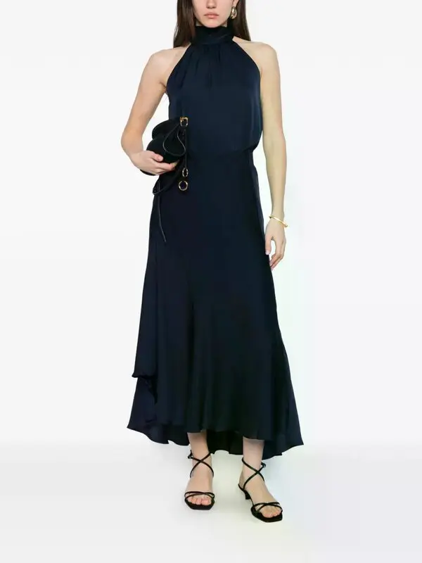 NOUVELLE SILK95FIVE Halterneck Blouse - Blue