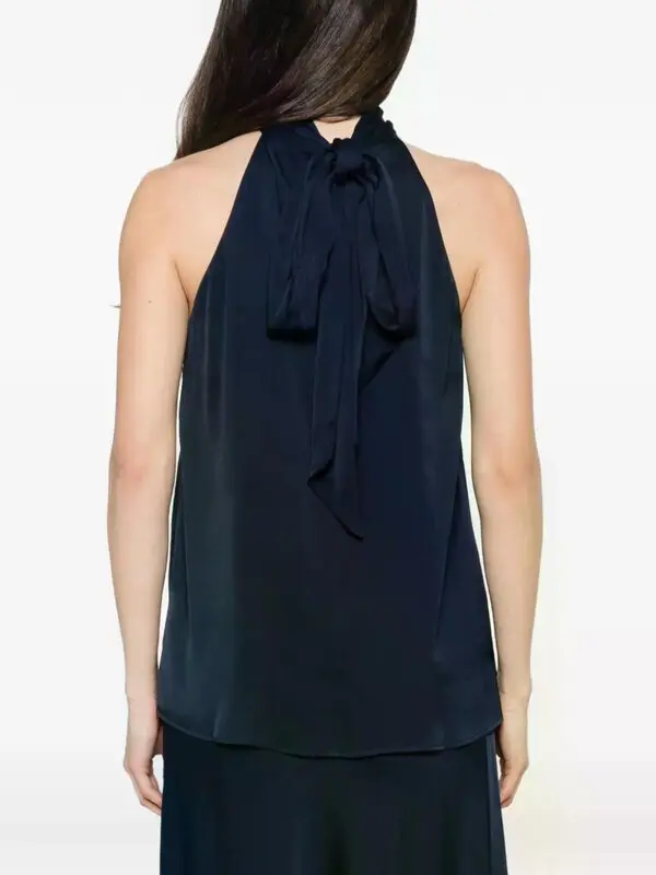 NOUVELLE SILK95FIVE Halterneck Blouse - Blue