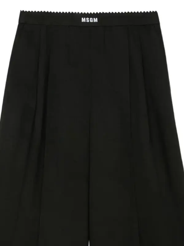 MSGM Logo-waistband Pleated Trousers