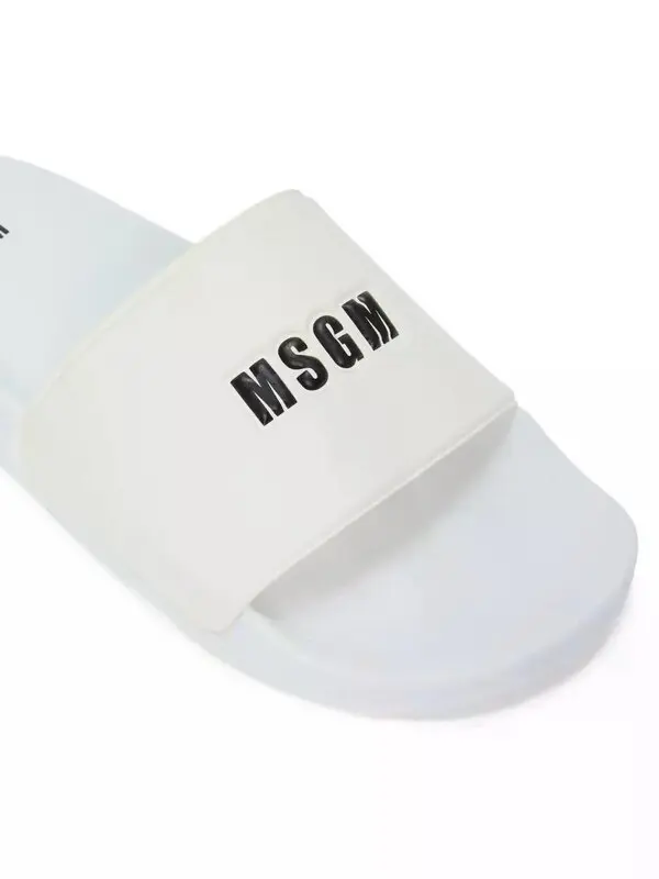 MSGM Logo-embossed Slides - White