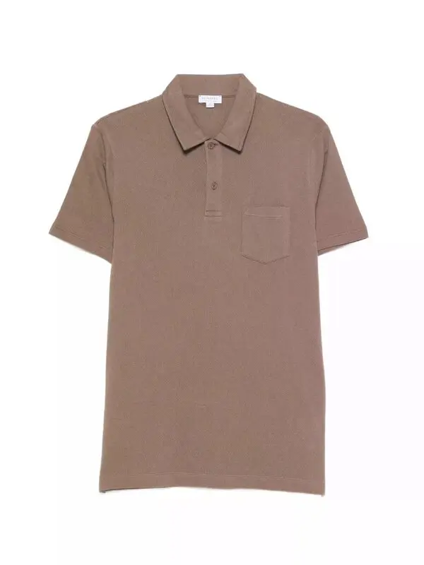 Sunspel Short-sleeve Polo Shirt - Brown