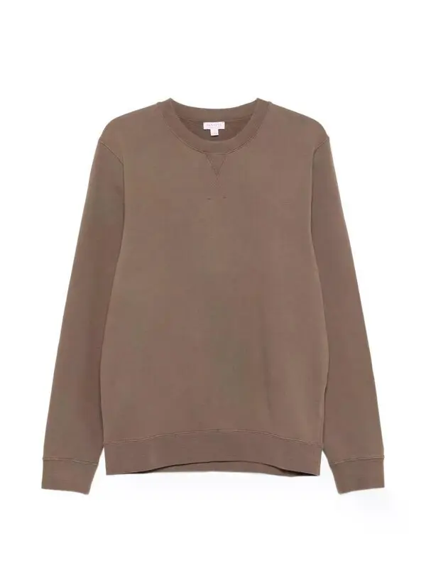 Sunspel Loopback Sweatshirt - Brown