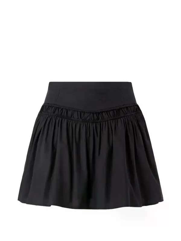 Pinko Gathered Cotton Poplin Skirt - Black