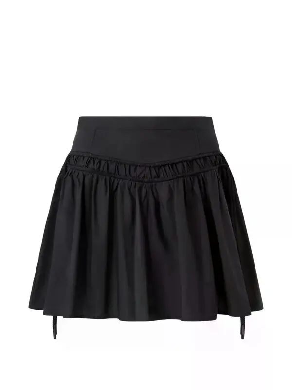 Pinko Gathered Cotton Poplin Skirt - Black