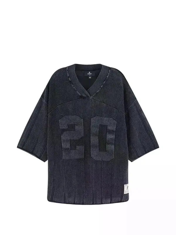 REPRESENT Ribbed V-neck Oversized T-shirt