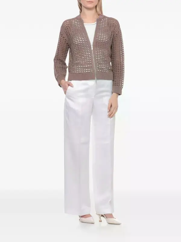 Peserico Open-knit Zip Cardigan