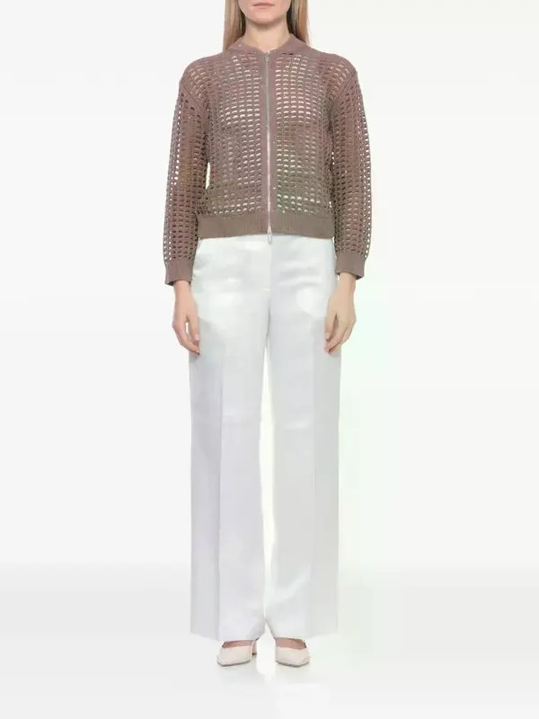 Peserico Open-knit Zip Cardigan
