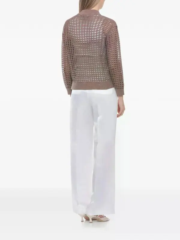 Peserico Open-knit Zip Cardigan