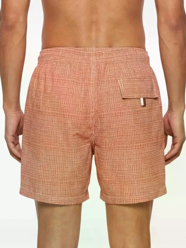 Canali Textured Swim Shorts - Brown