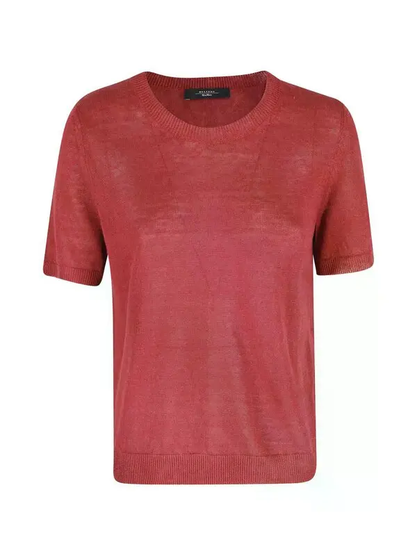 Max Mara Short-sleeve Linen Top - Red