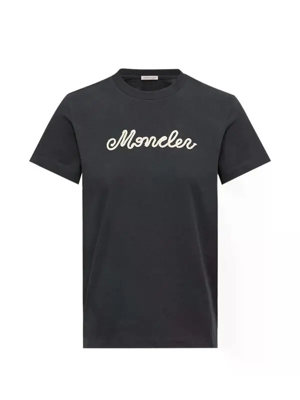 Moncler Scripted-logo T-shirt - Black
