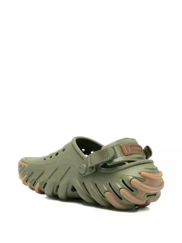 CROCS Perforated Strap Slippers - Green
