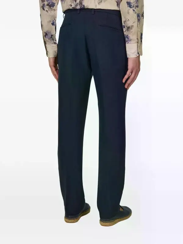 Boggi Milano Linen Trousers - Blue