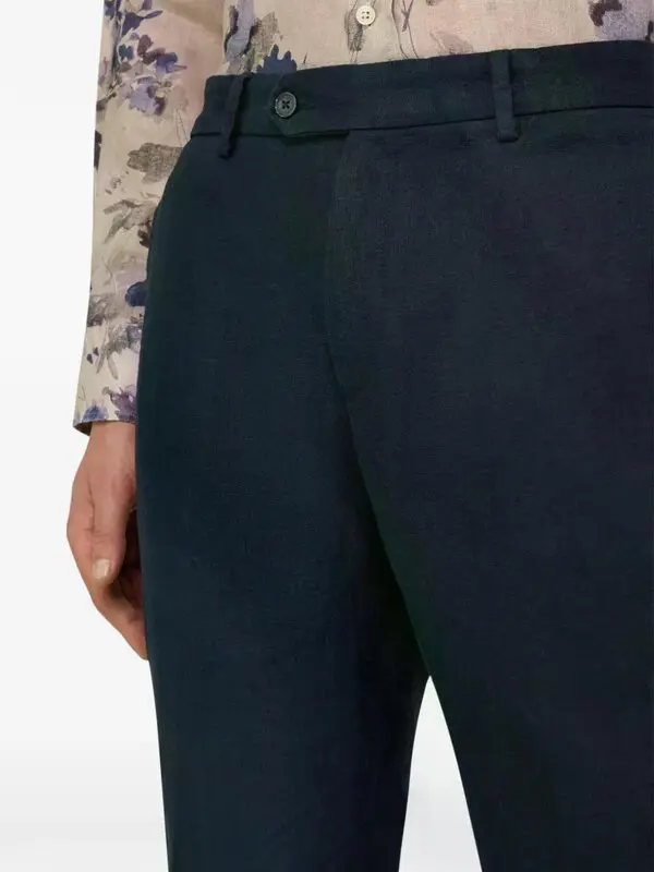 Boggi Milano Linen Trousers - Blue