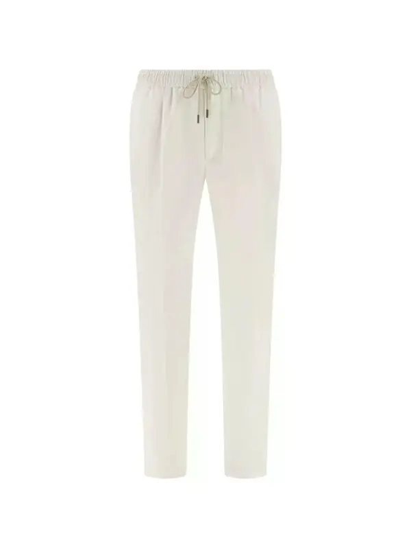 Boggi Milano City Drawstring Linen Trousers