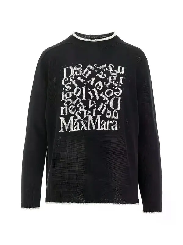 Max Mara Logo-intarsia Jumper - Black