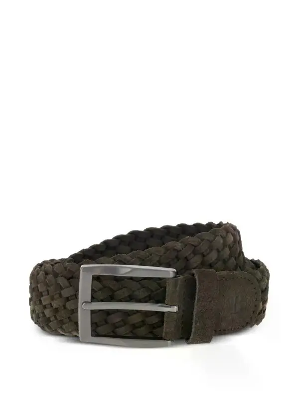 Boggi Milano Woven Suede Belt - Brown