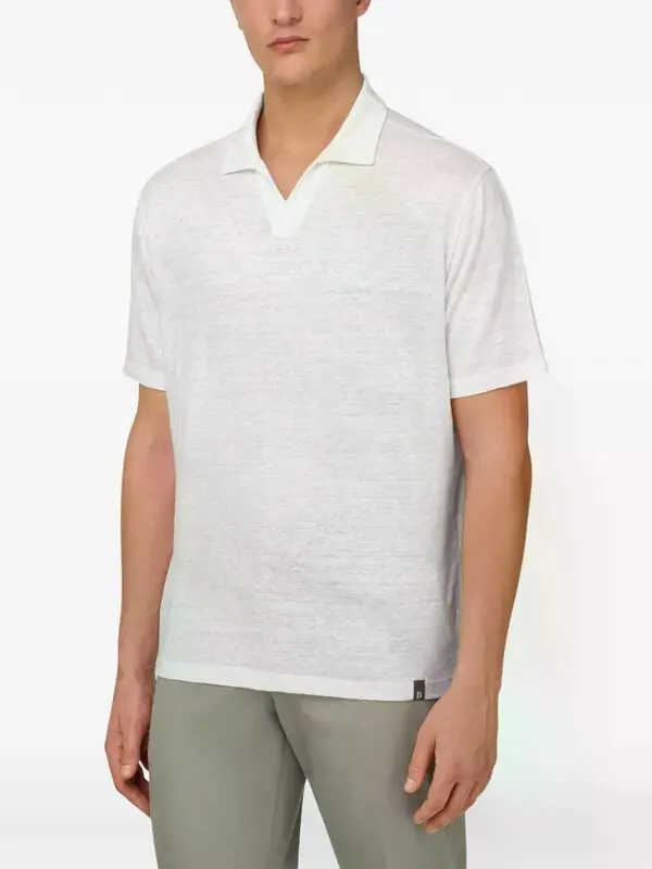 Boggi Milano Stretch Linen Jersey Polo Shirt