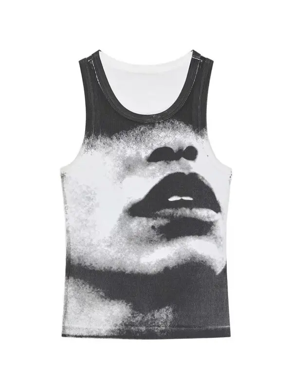 Givenchy Artistic-print Fitted Tank Top - Black